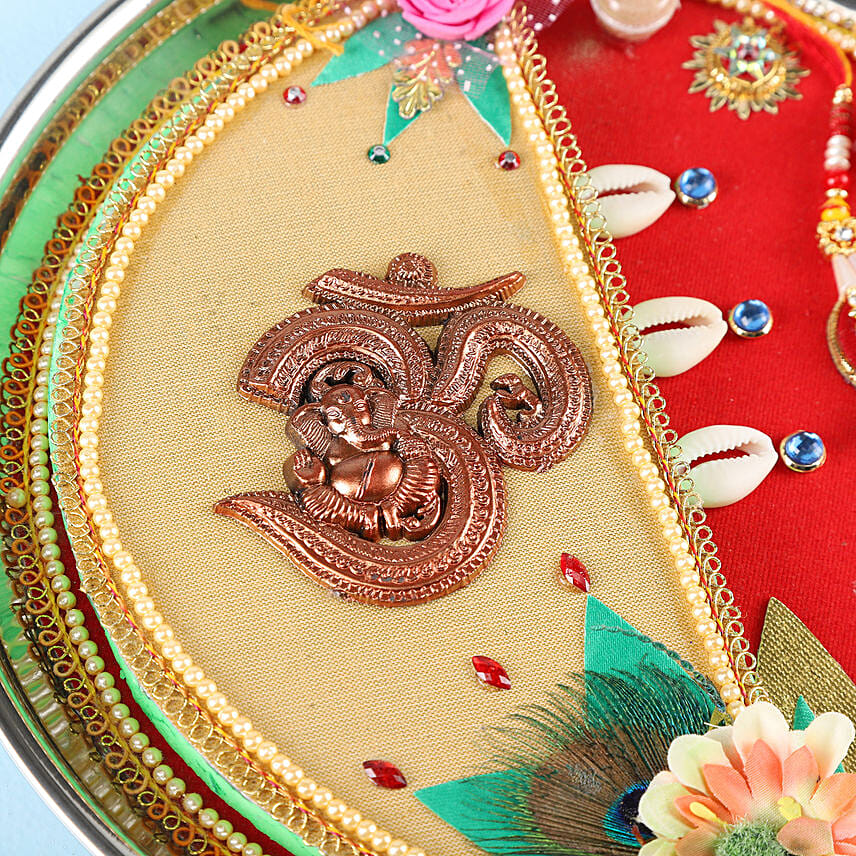 Online Designer Puja Thali With Rakhi Gift Delivery in UAE - FNP