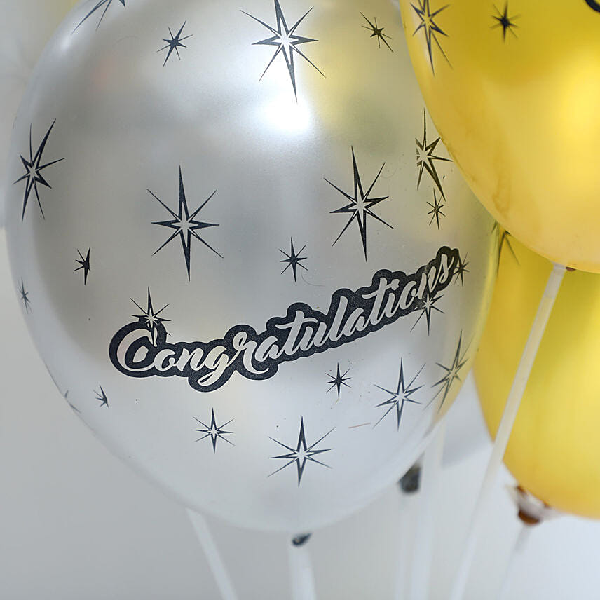 Online Congratulations Gold And Silver Balloon Bouquet Gift Delivery in ...
